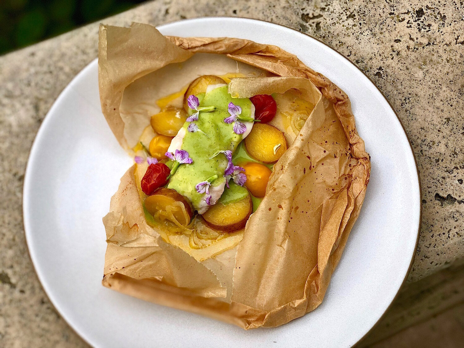 Snapper En Papillote Recipe with Huacatay, Potato, and Tomato – Salt ...
